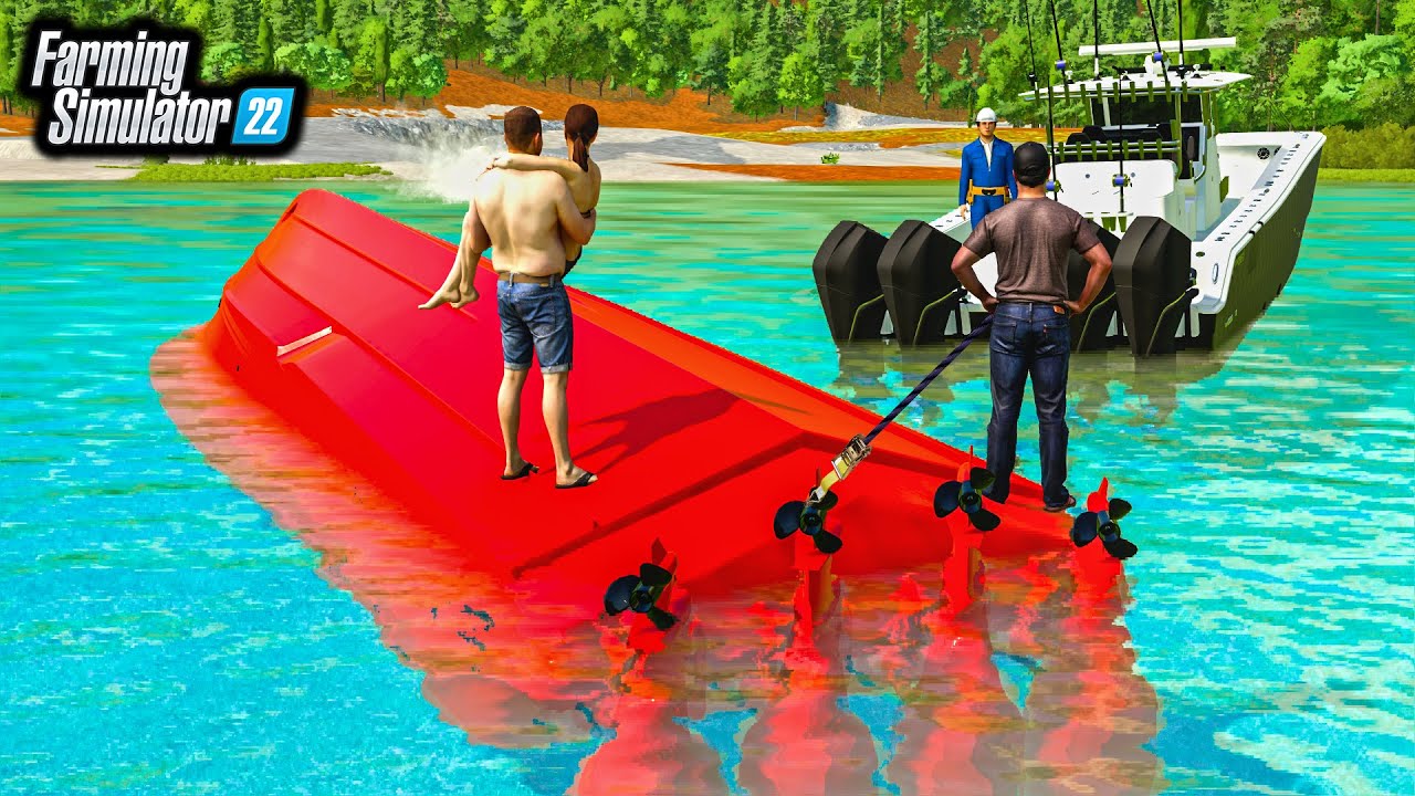 BOAT RESCUE - ROLLOVER AT 70MPH! | FS22 - YouTube