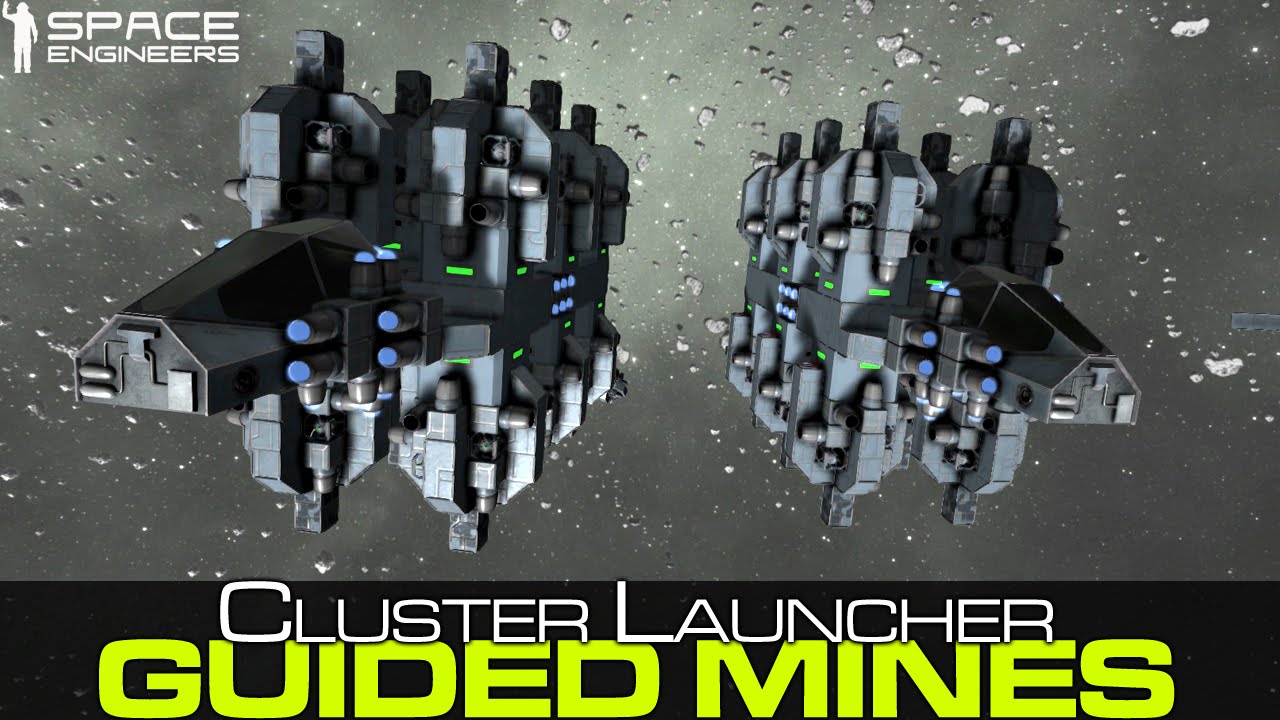Space Engineers - Guided Cluster Mines, Launcher & Ship Defense - YouTube