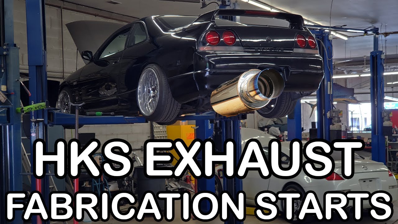Skyline R33 Custom Exhaust with HKS Titan TP Muffler Begins!! - YouTube