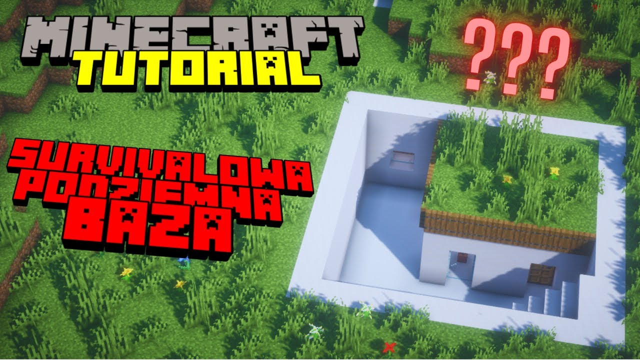 Minecraft tutorial | jak zbudować podziemną bazę | How to build ...