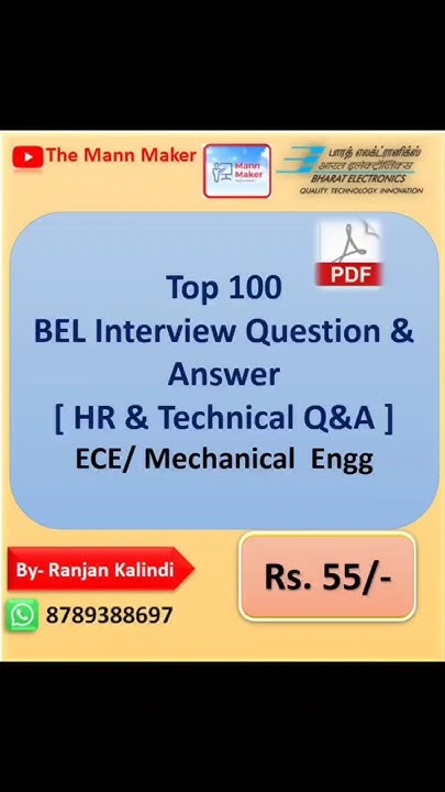 BEL Probationary Engineer Interview questions| Interview Prepration - YouTube
