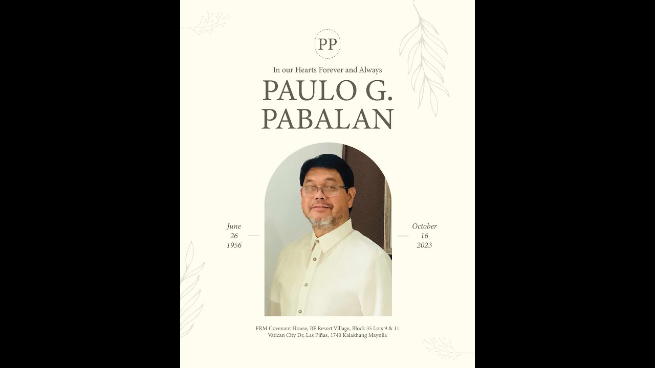 LIVE! | Tito Paulo Pabalan's Wake | FRM Covenant House, BFRV | Oct. 17 ...