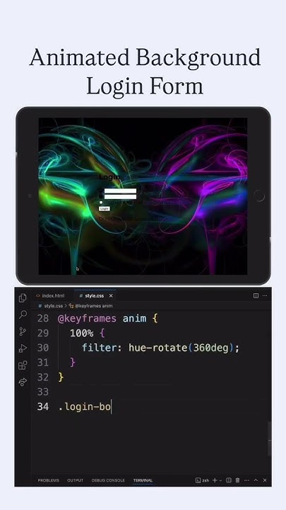 Animatied background login form #webdevelopment #codinglife #cssanimation - YouTube