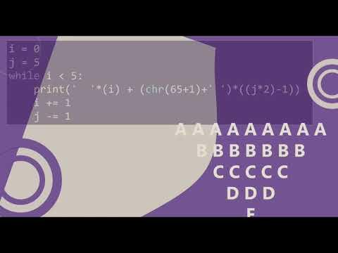 91 Alphabet Triangle Pattern without any pre-defined method using while ...
