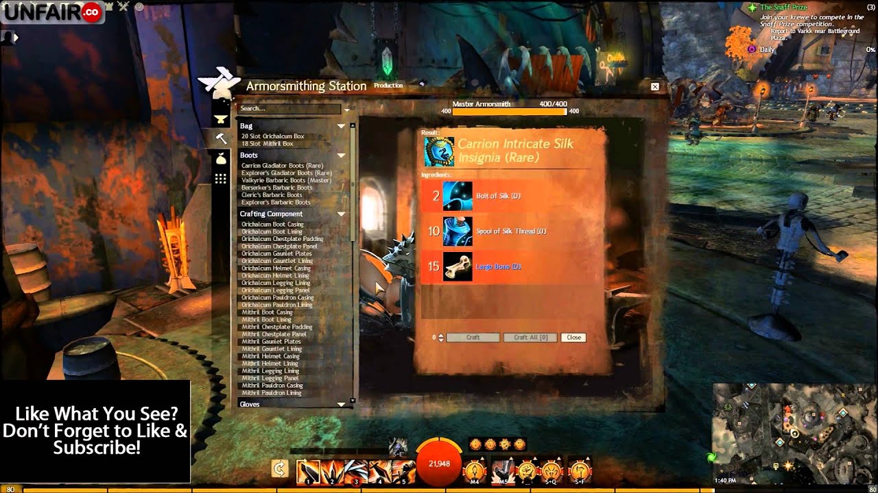 Guild Wars 2 Armorsmithing Guide 375-400 Updated - YouTube