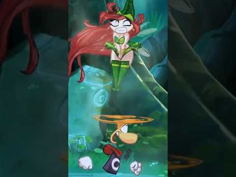 Rayman Origins | Rayman blowing Nymph Betilla's skirt up with his helicopter hair