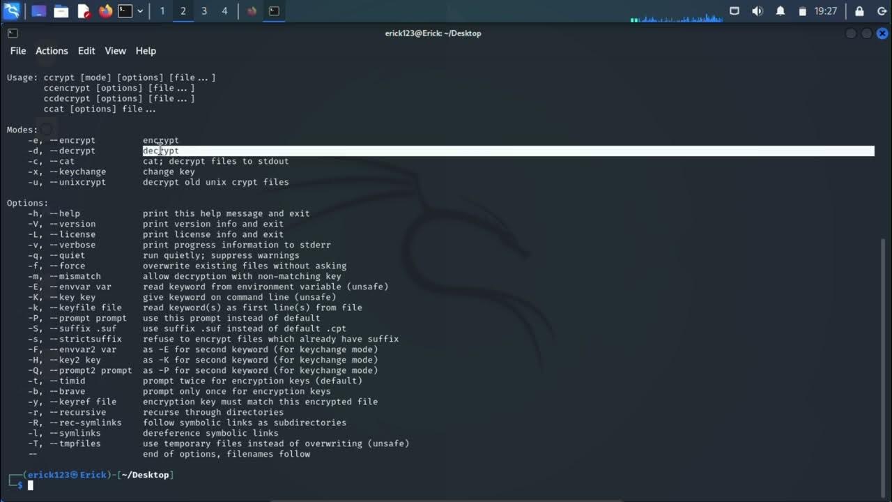 Como encriptar y desencriptar archivos en Kali Linux - YouTube