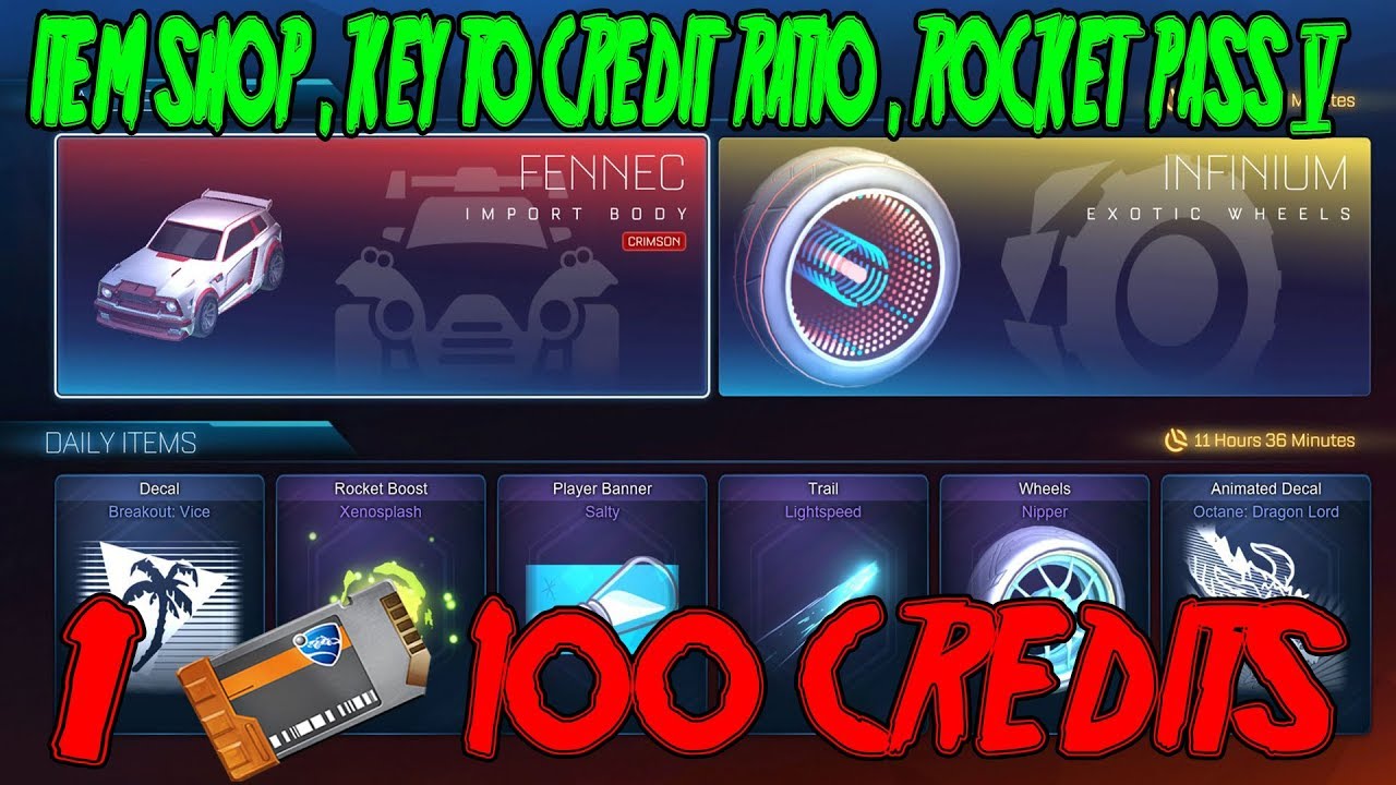 NEW ROCKET LEAUGE UPDATE ROCKET PASS 5, KEY TO CREDIT RATIO, ITEM SHOP ...