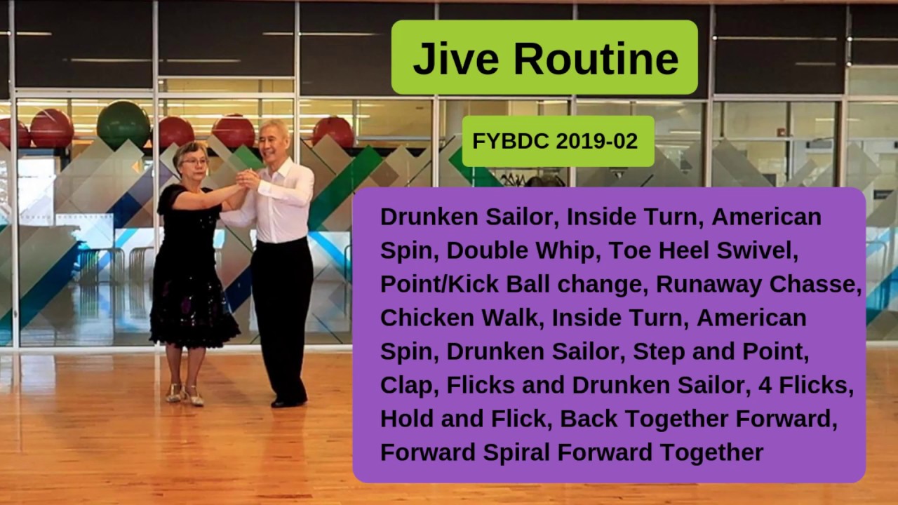 Jive 1 min routine - American Spin, Whip, Kick Ball Change, Chicken ...