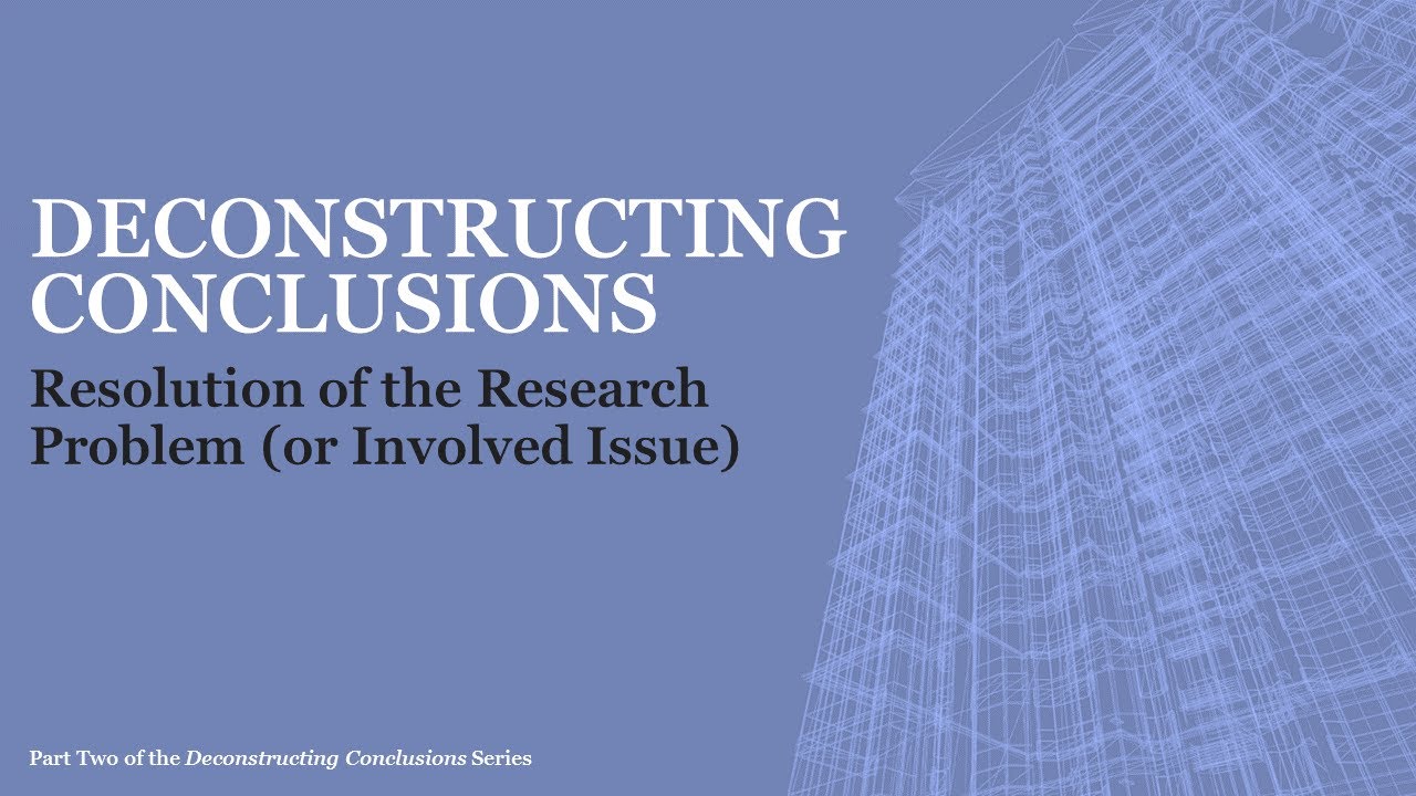 Resolution of the Research Problem - YouTube