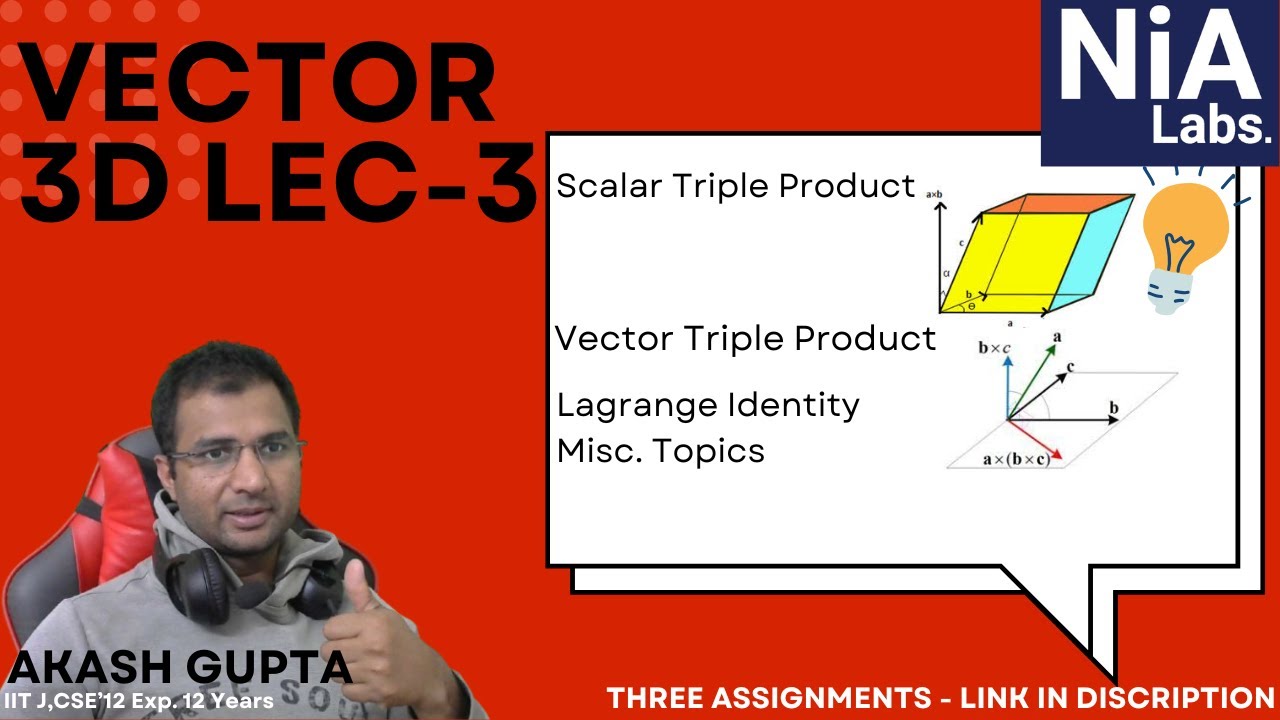 Vector 3D | Lec 3 | Scalar / Vector Triple Product and Misc. Topics ...