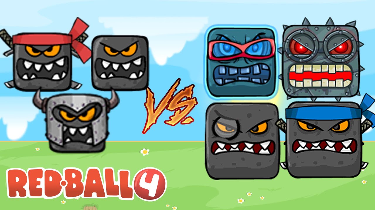 Red Ball 4 - Ninja Box, Taran Box, Roll Box Vs All Bosses in Red Ball 4 ...