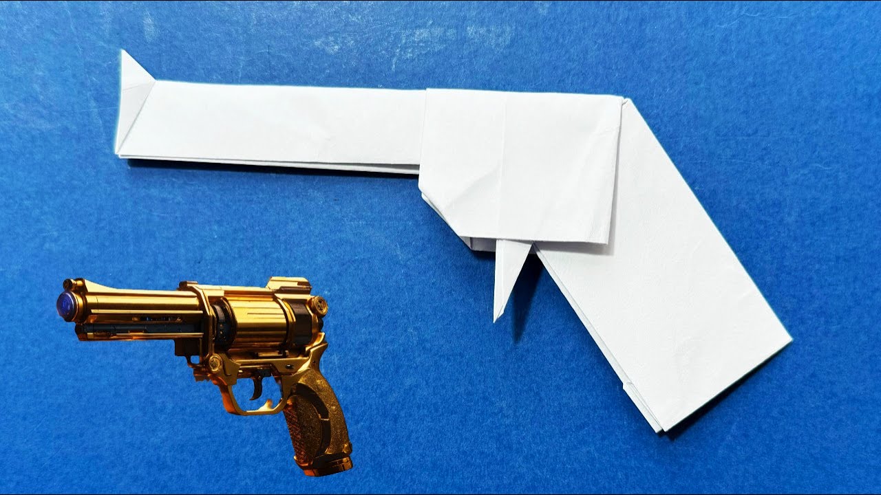 How to Make a Paper Gun | Realistic Origami Revolver Tutorial - YouTube