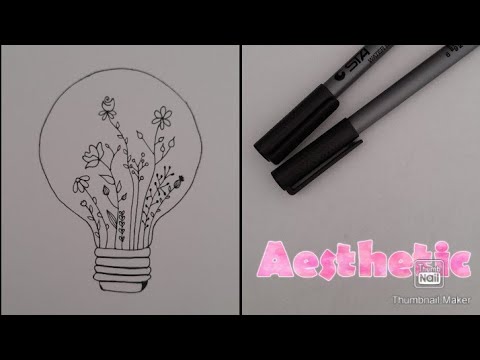 Aesthetic light bulb drawing - YouTube
