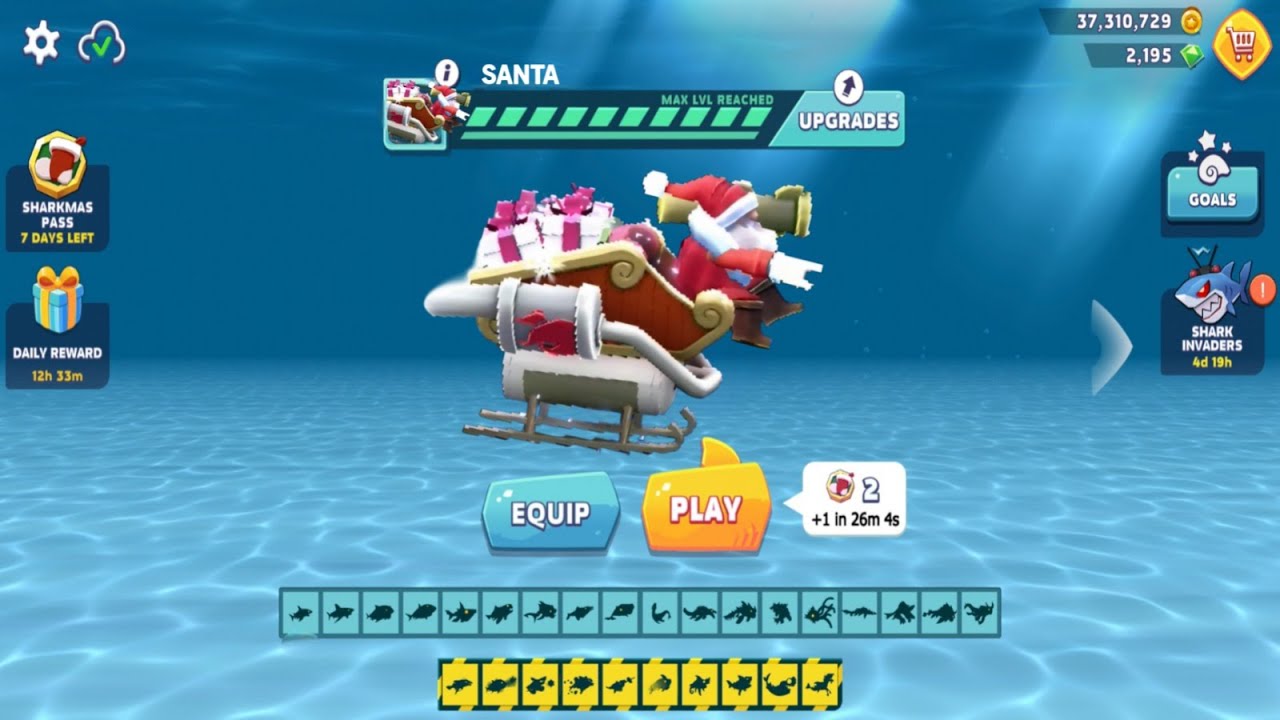 NEW SANTA UNLOCKED AND SANTA GAMEPLAY - Hungry Shark Evolution - YouTube