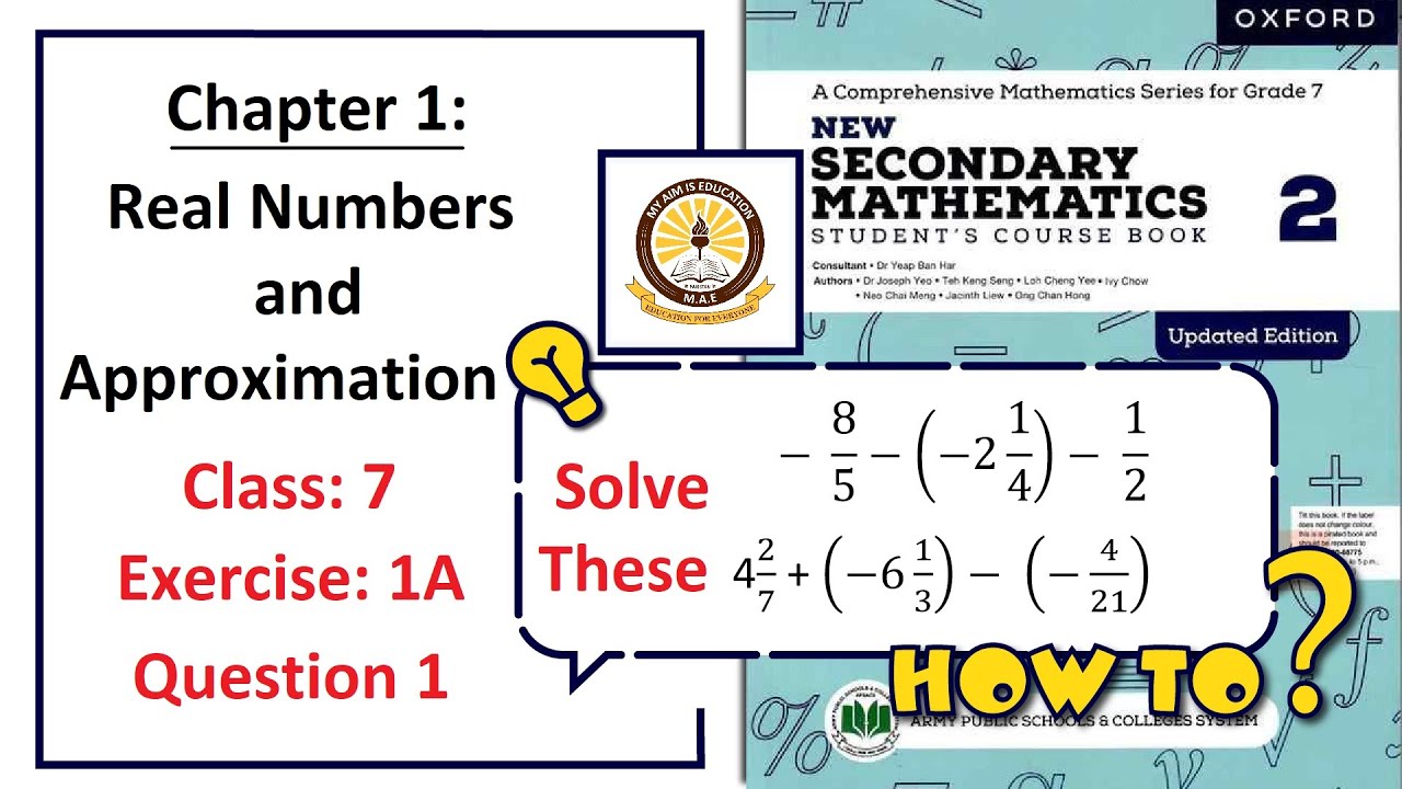 Exercise 1A Question 1 solution – Math Class 7 (APS) (How to Add/subtract fractions). - YouTube