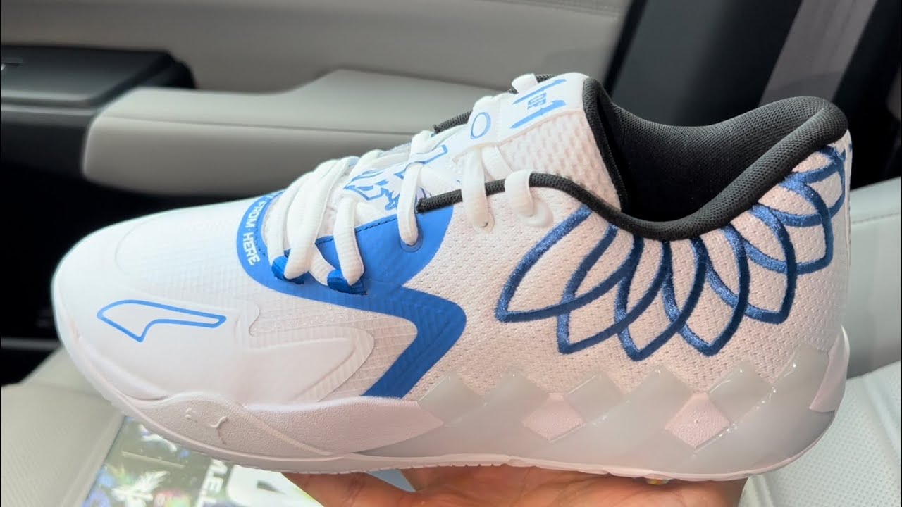 Puma MB.01 Low White Bluemazing Basketball Sneakers - YouTube