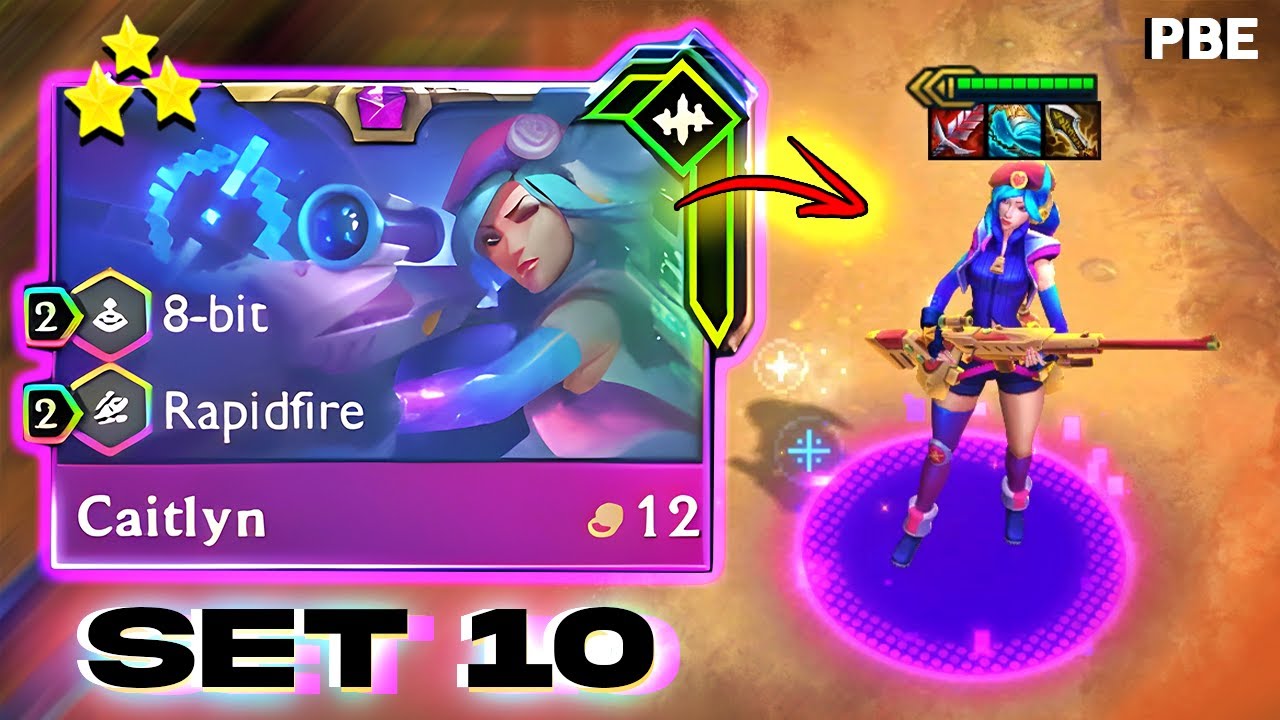 3 Star Caitlyn with Maxed Out 8-Bit Trait! | TFT Set 10 PBE - YouTube
