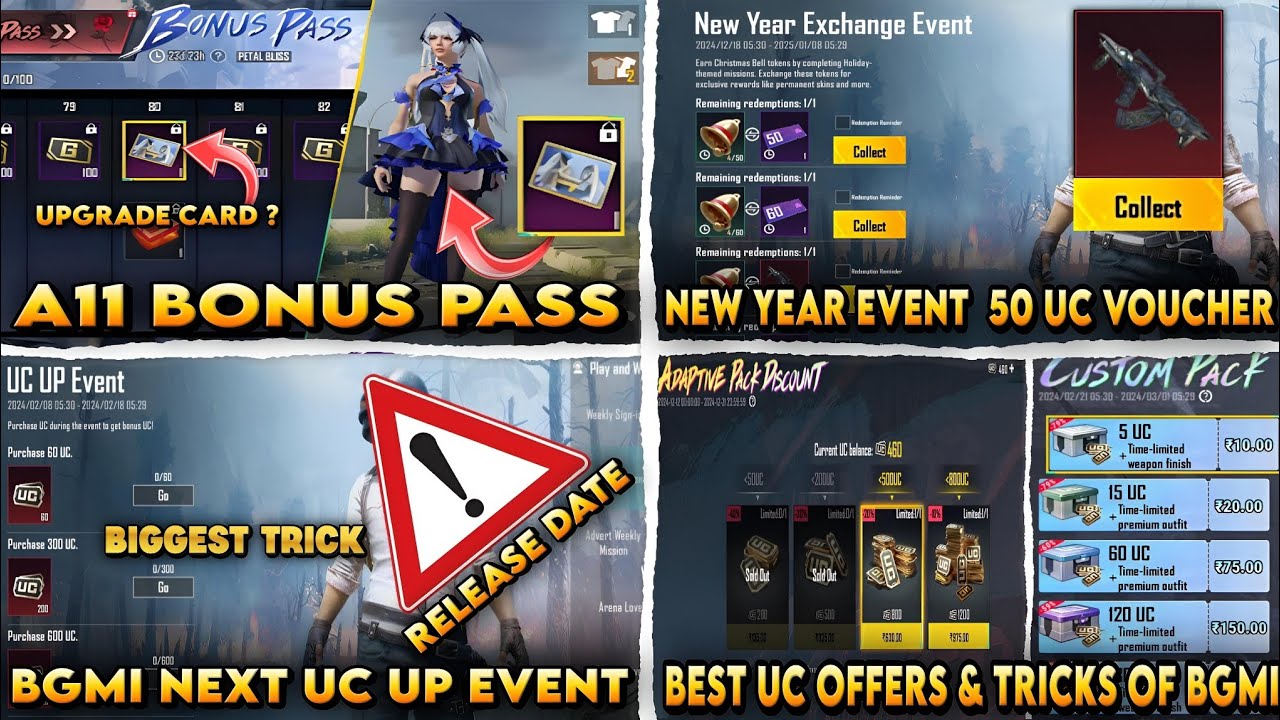 BGMI NEXT UC EVENT RELEASE DATE | A11 BONUS PASS NEW ITEM | YEAR EVENT ...