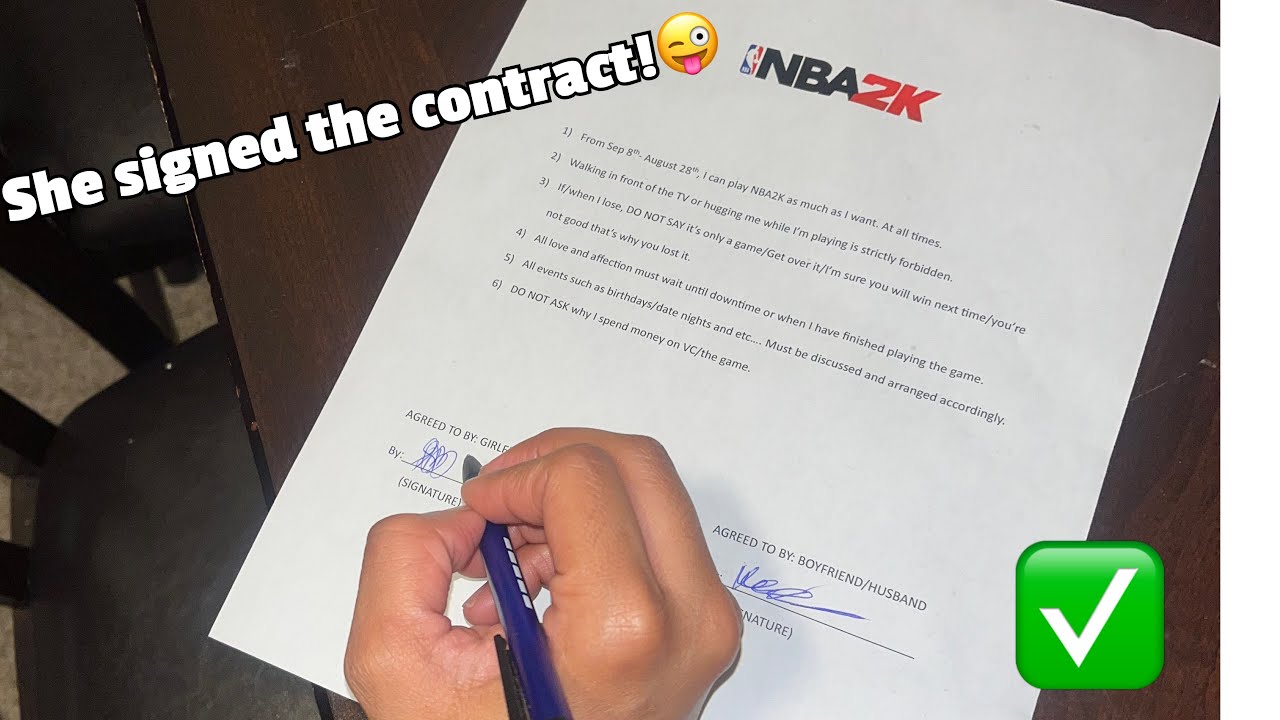 SHE SIGNED THE CONTRACT!!! #nba2k24 #fyp #funny - YouTube