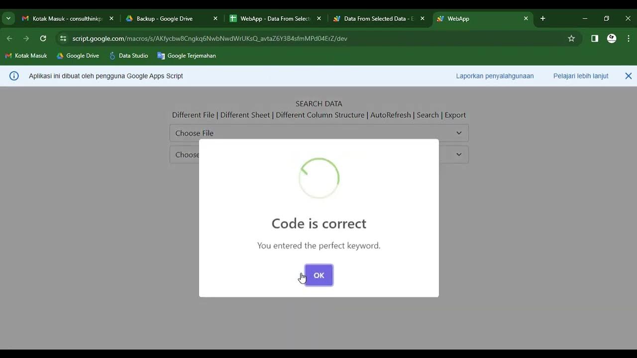 Appsscript Webapp Different File Sheet Auto Refresh Login Username And Password Demo