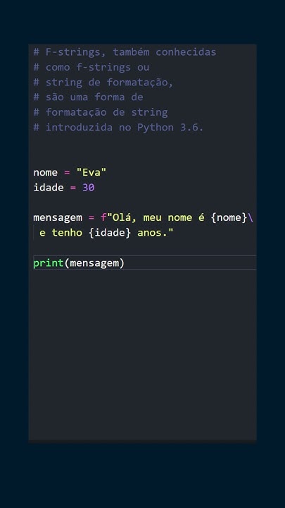 F Strings Em Python Programação Python Programming Coding Pythonprogramming Youtube