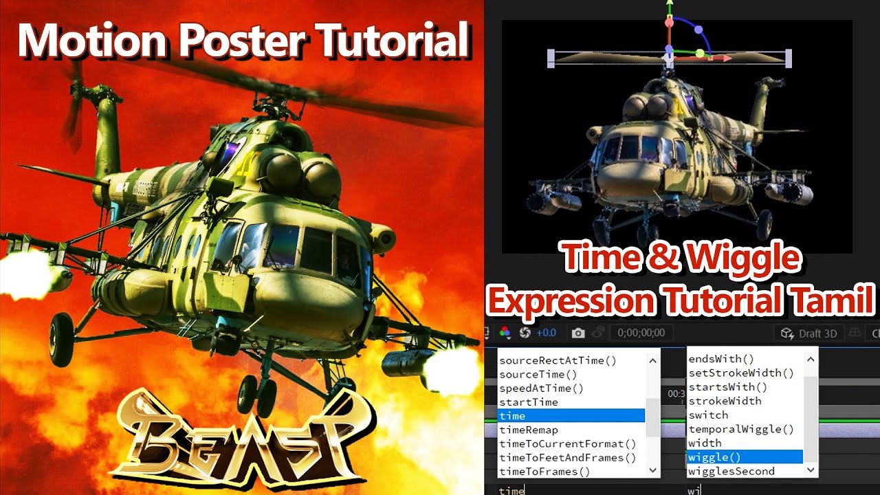 Beast Motion Poster Tutorial | Helicopter Flying Tutorial After Effects ...