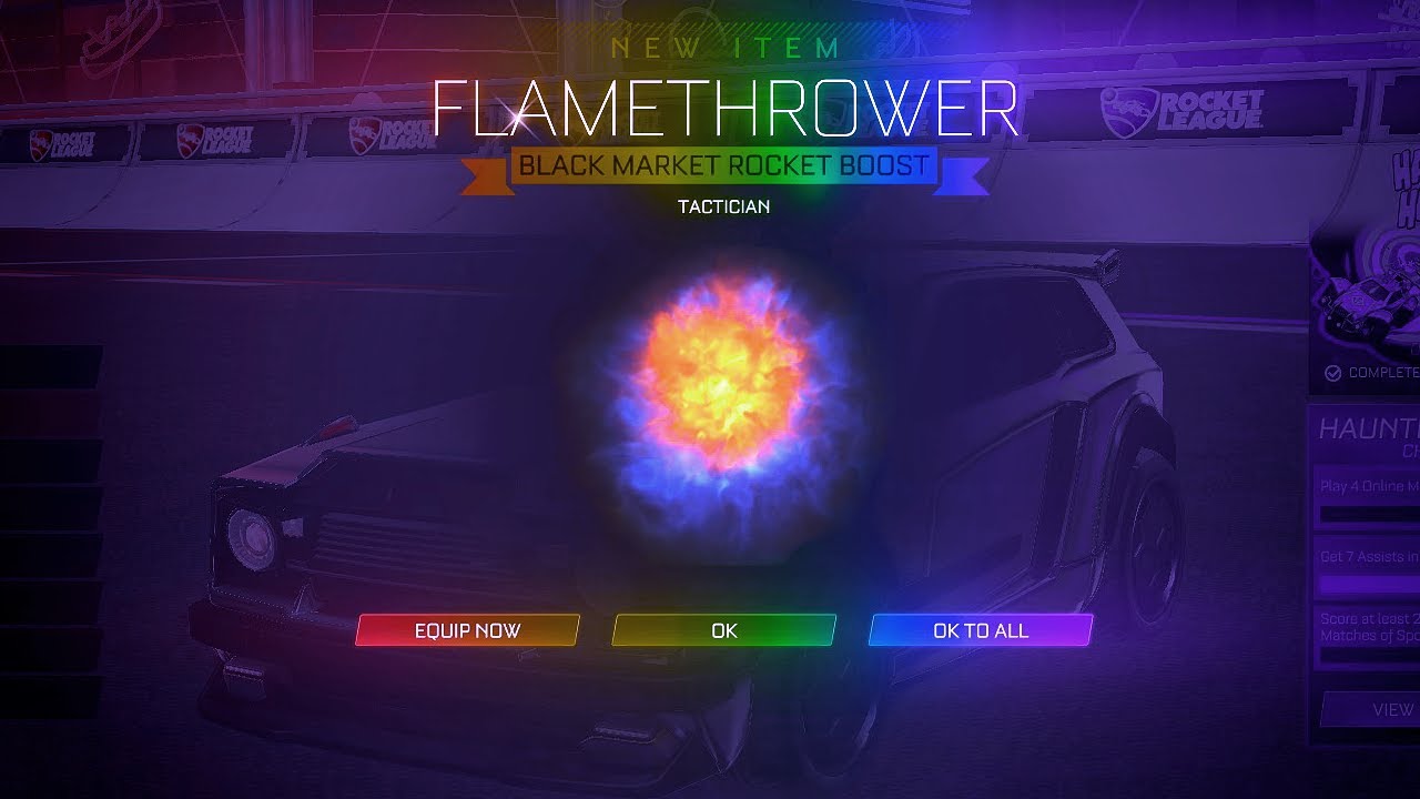 PLAYING ROCKET LEAGUE WITH THE FLAMETHROWER BOOST! - YouTube