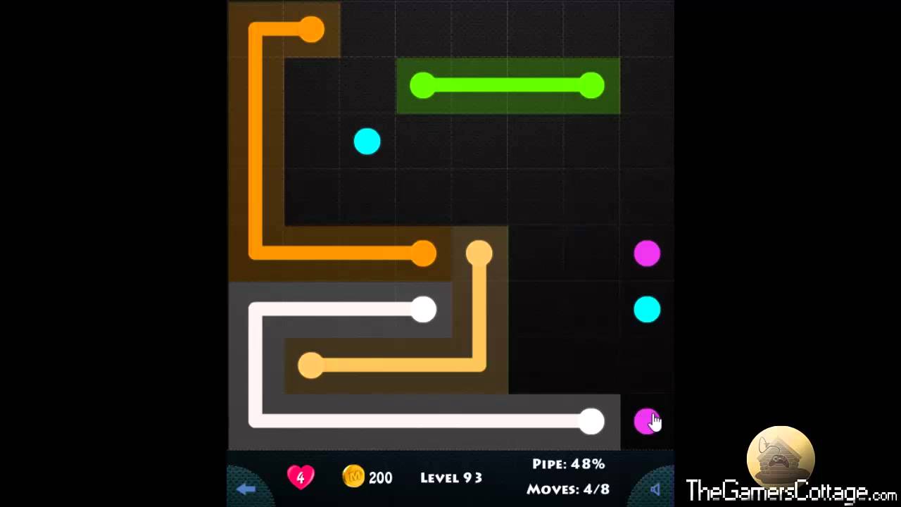 Flow Game Level - 93 [8x8] Beginners Pack Connect the Dots - YouTube