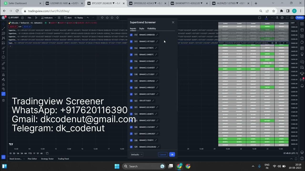 Tradingview Scanner to scan 200 pairs l Pinescript Programmer | - YouTube