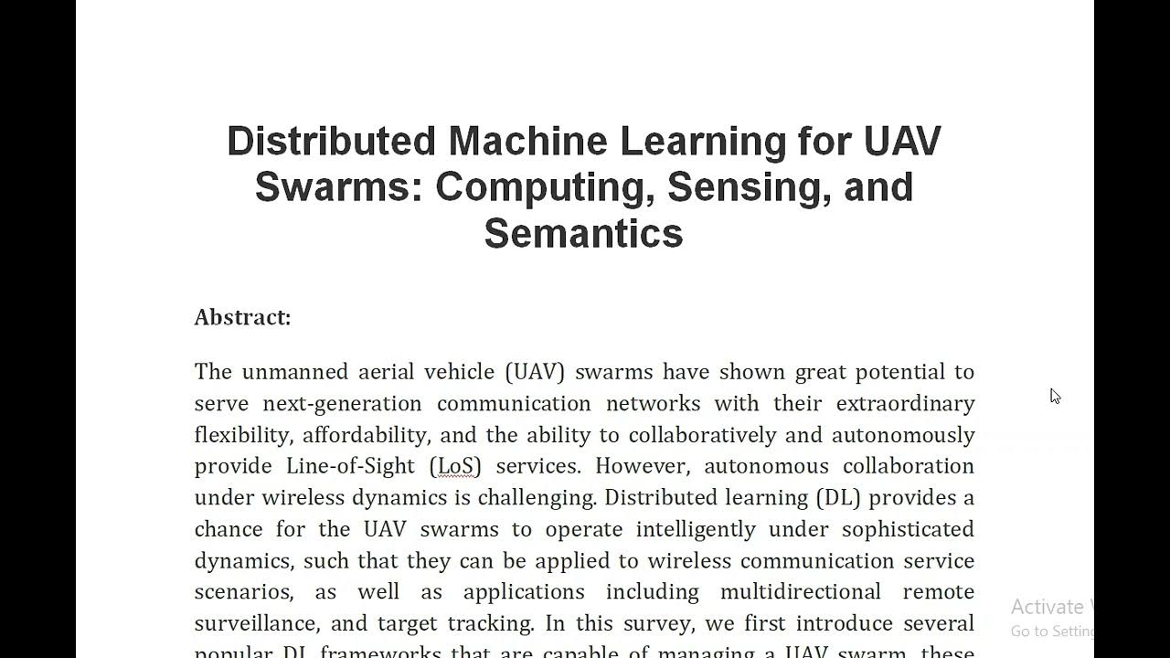 Distributed Machine Learning for UAV Swarms Computing, Sensing, and Semantics - YouTube