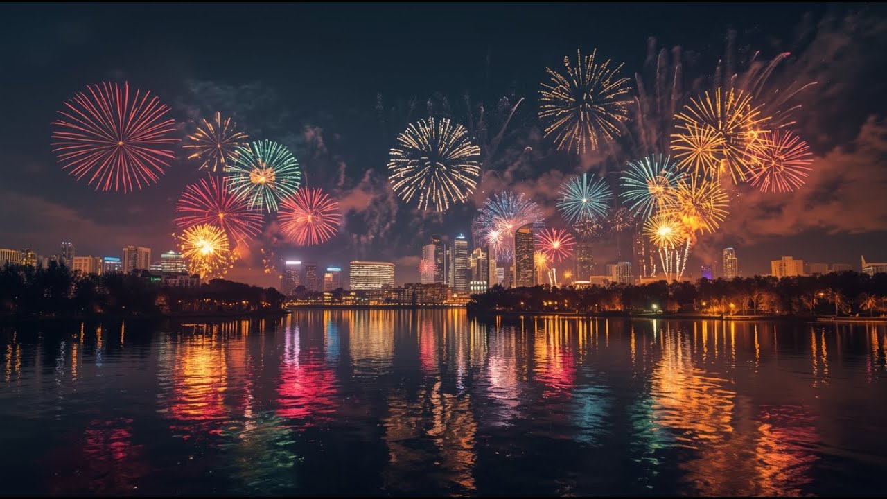 Traditional Chinese Festival Fireworks || Beautiful Sky Bursts ...