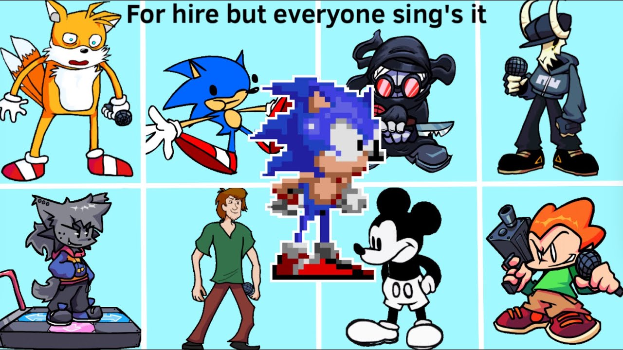 FNF For hire but everyone sings it (MMM) - YouTube