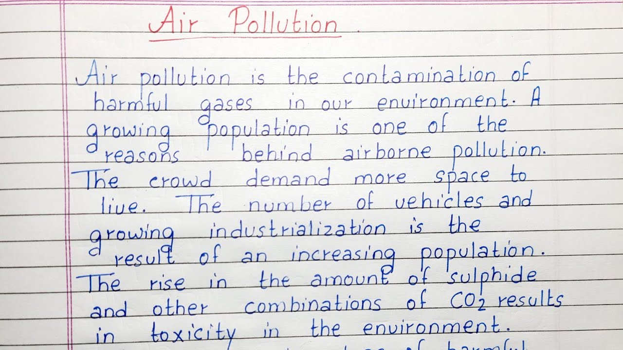 Write a short essay on Air Pollution | Essay - YouTube