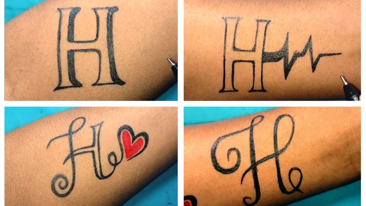 Amazing H letter tattoo || h letter tattoo || h name tattoo - YouTube