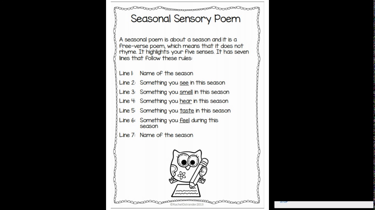 Poetry Sensory Poems - YouTube