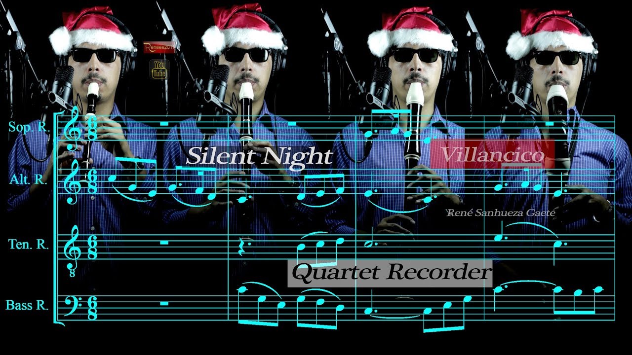 Silent Night Holy Night Song - Christmas Carol - Recorder Quartet - YouTube