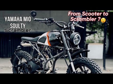 Yamaha Mio Soulty Custom SCRAMBLER by Tokwa Party Garage - YouTube