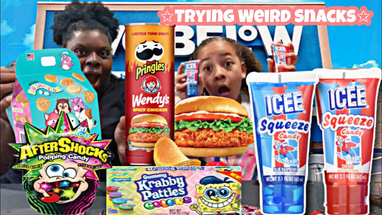 TRYING WEIRD/NEW SNACKS FROM FIVE BELOW | Limited Edition Snacks - YouTube