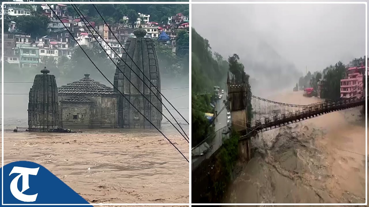 HP: Beas River flowing in full spate in Mandi as downpour continues ...