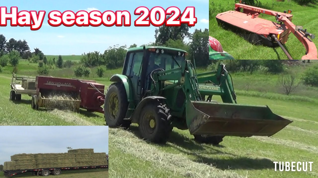 Bailing Hay the "Hard way"!! - YouTube