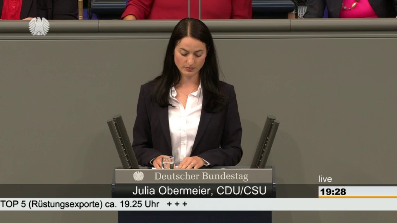 Julia Obermeier MdB zu Rüstungsexporten - YouTube