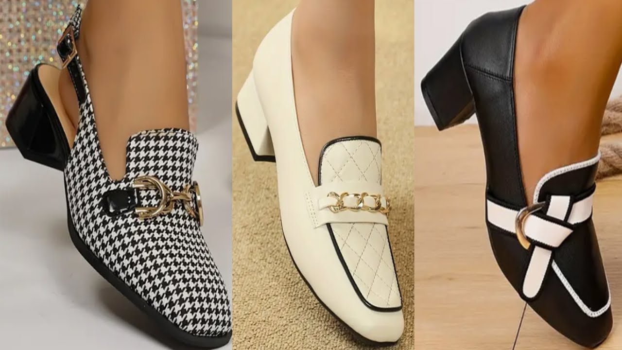 2024 LATEST COMFORTABLE CHUNKY HEELS SHOES DESIGNS FOR LADIES LATEST ...