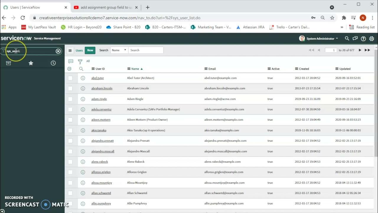 How to Create a User or User Account in ServiceNow - YouTube