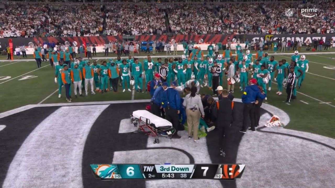 Tua Tagovailoa Brutal Injury Vs Bengals Full Sequence (Gets Carted Off ...