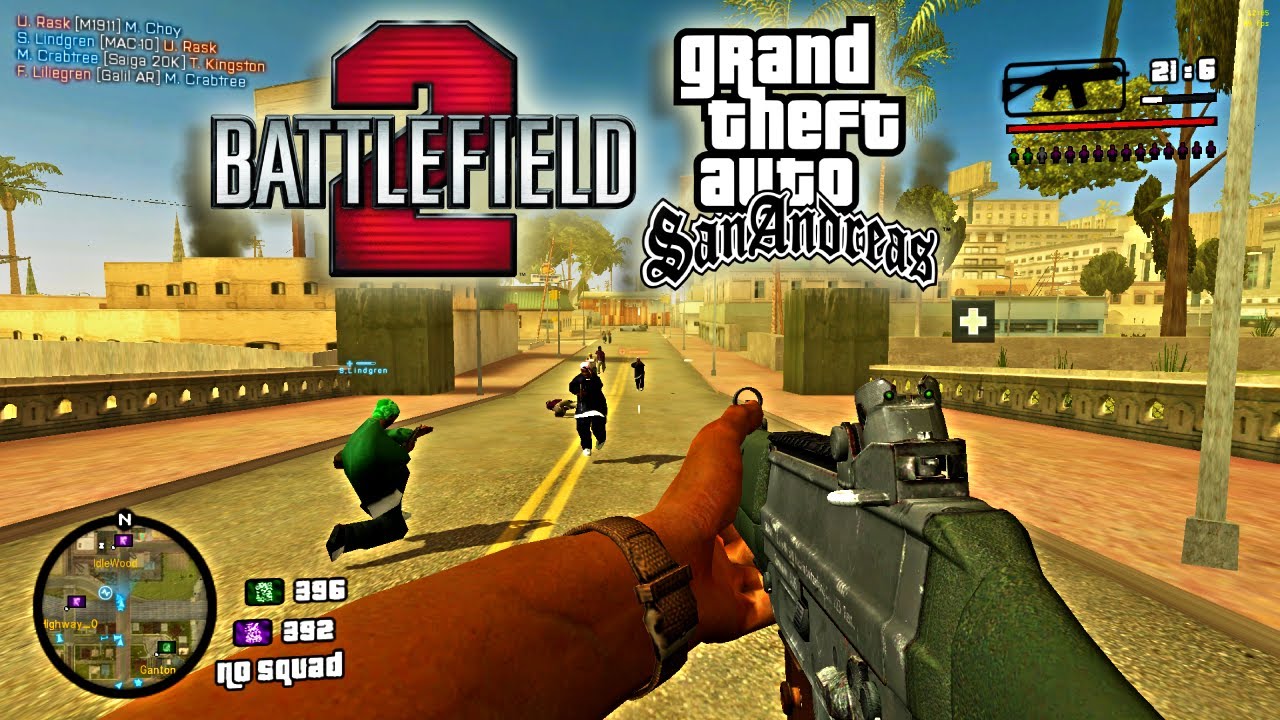 GTA San Andreas + Battlefield? Ecco Bustafield Hoodline! 😱 - YouTube