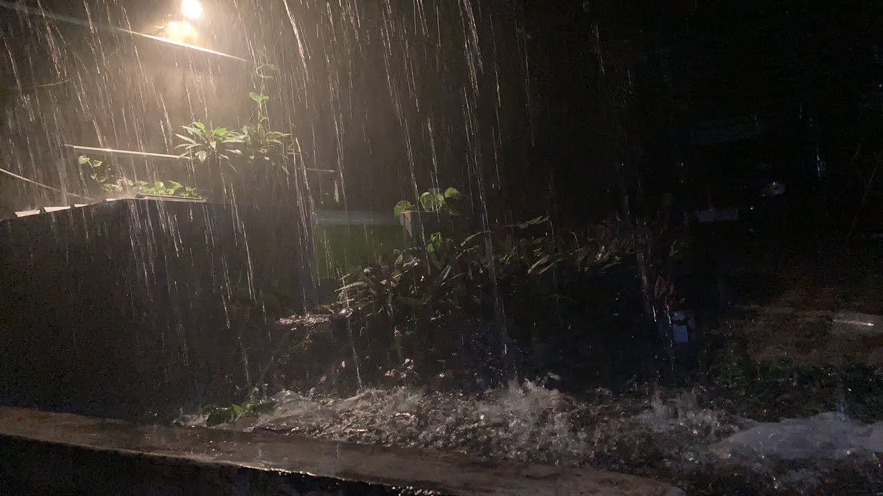 Heavy Rain and Lightning at Night|| for deep sleep and relaxing - YouTube