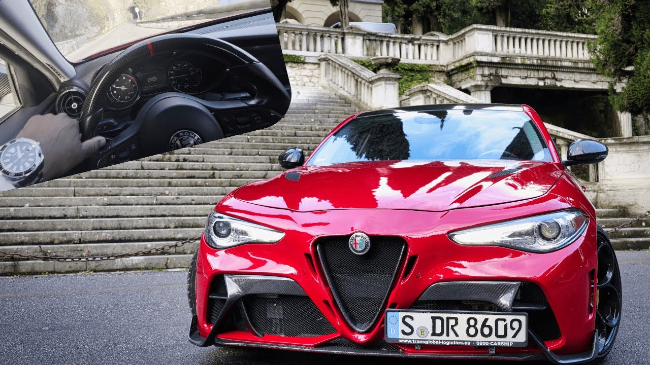 Modified Alfa Romeo Giulia 2.0T scenic drive Lake Garda, Italy - YouTube