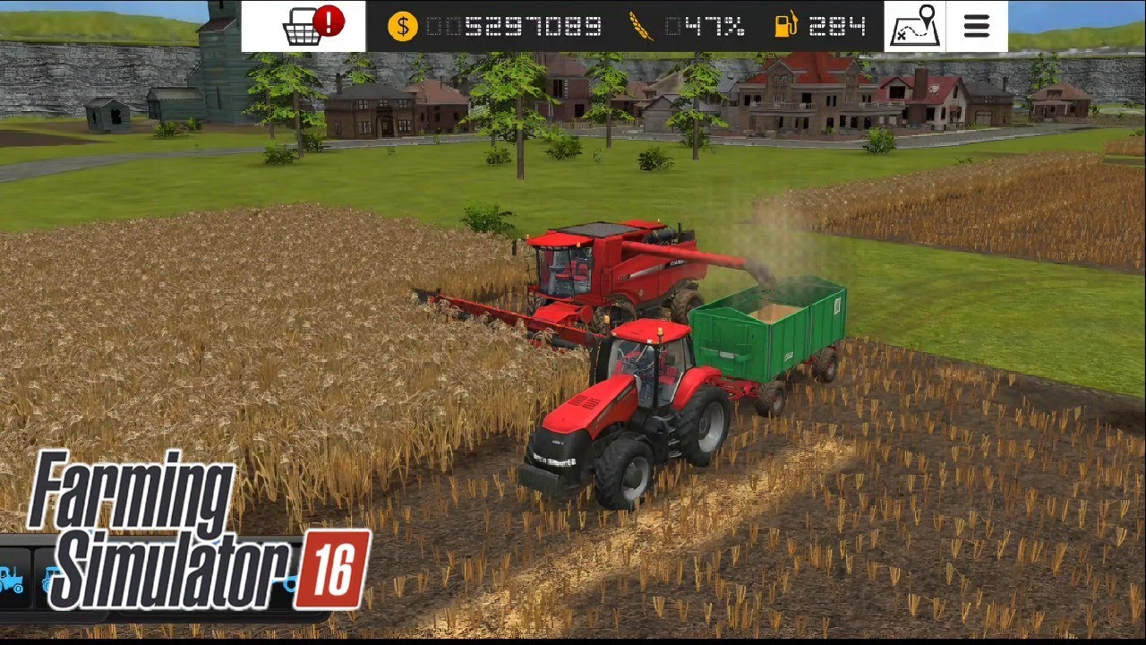Fs16 iki biçerdöver ile buğday hasadı / Farming simulator 16 - YouTube