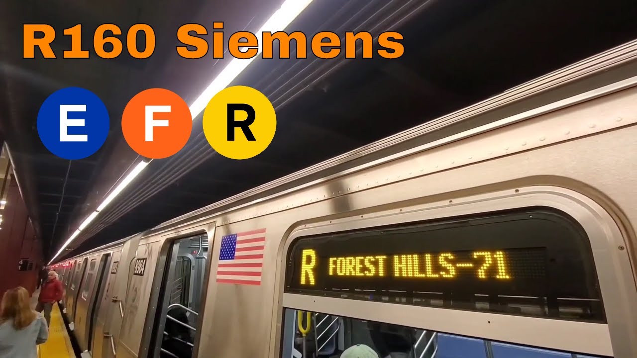 NYC Subway: R160 Siemens Cars running on the E, F & R lines (Mid Jan ...